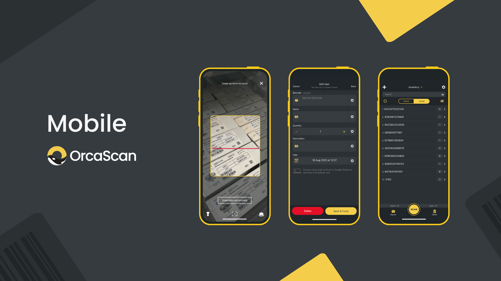 Mobile Barcode System - Orca Scan